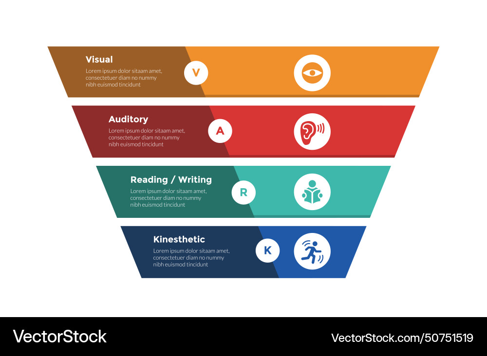 Vark learning styles infographics template Vector Image