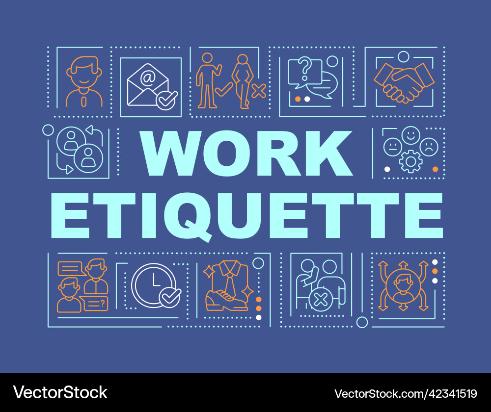 Workplace Manners & Etiquette Concepts Vector Image