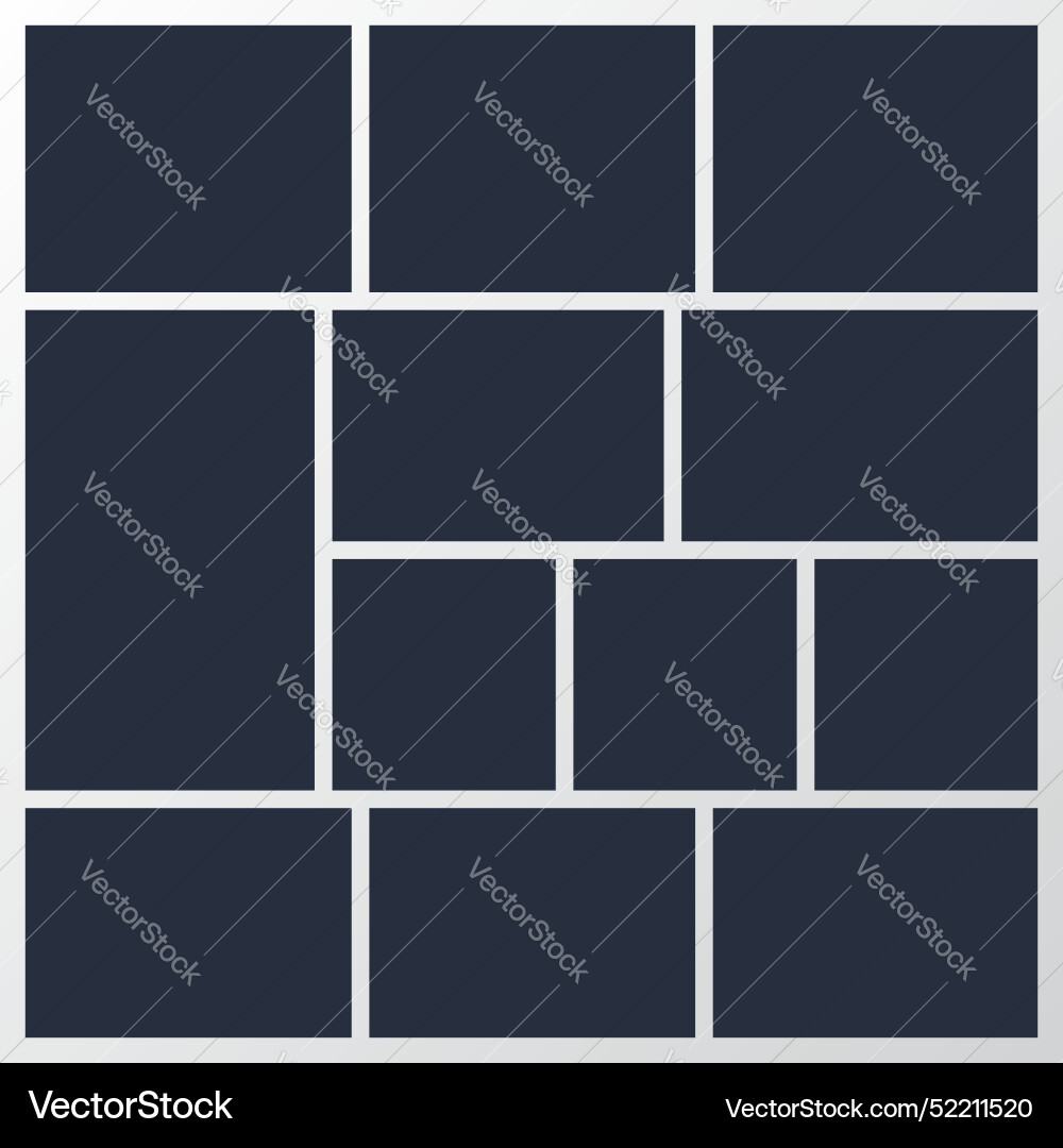 Artistic photo frame collage template Royalty Free Vector