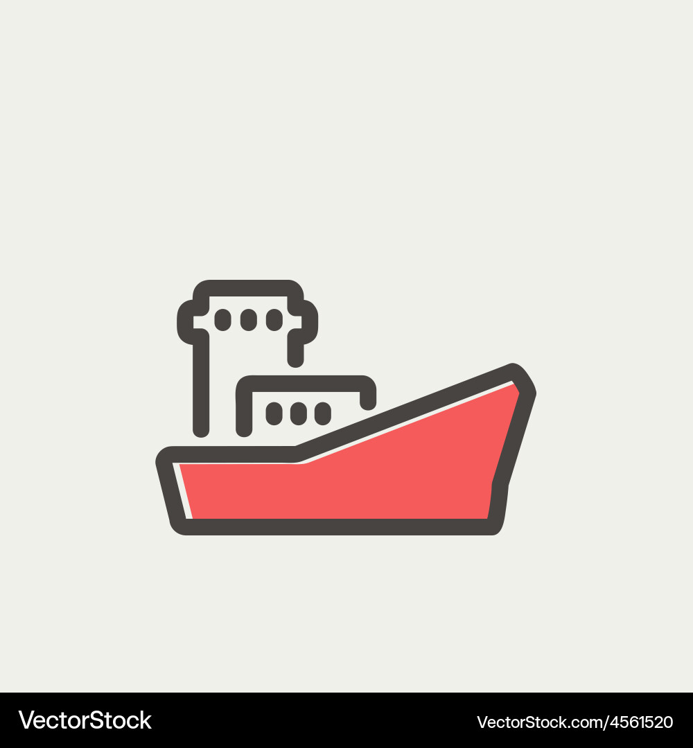 Frachtschiff Dünne Linie Symbol Lizenzfreies Vektorbild