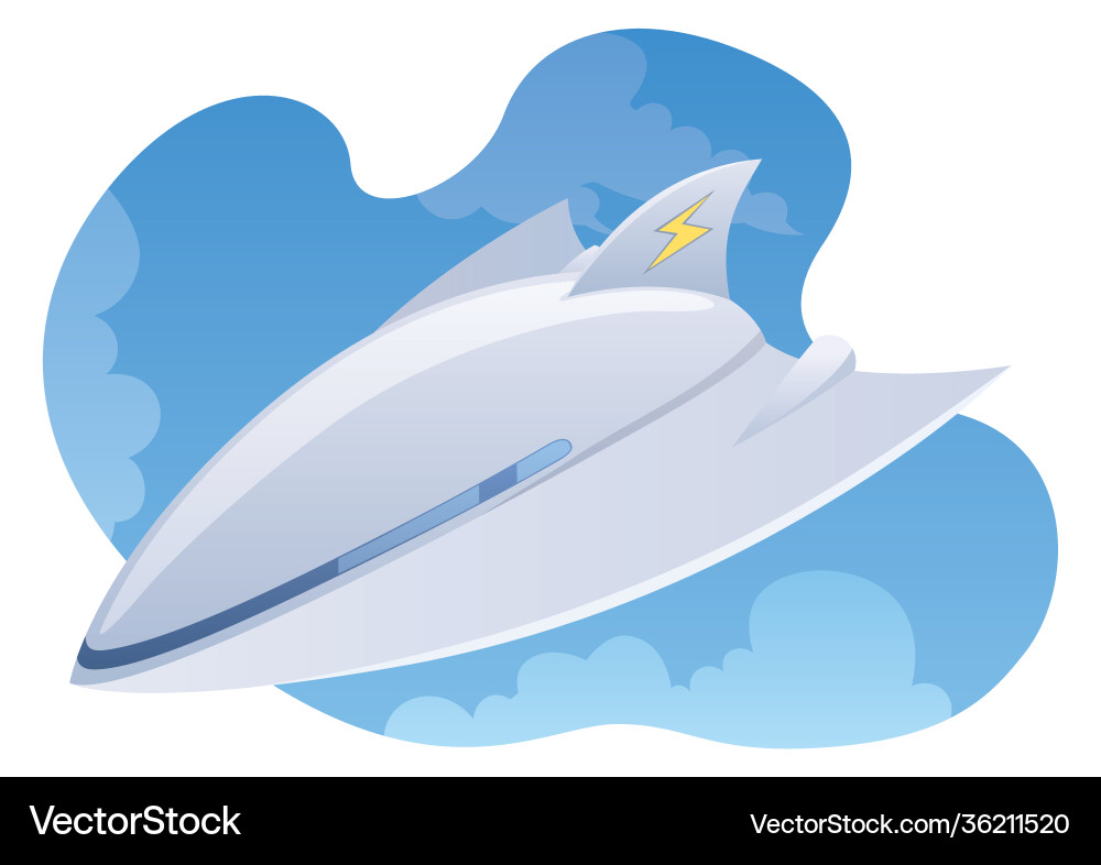 Electric plane flying Royalty Free Vector Image