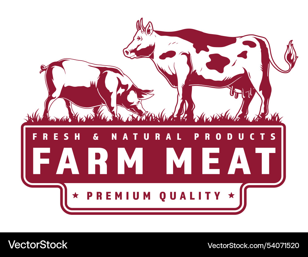 Fresh farm meat logo Royalty Free Vector Image