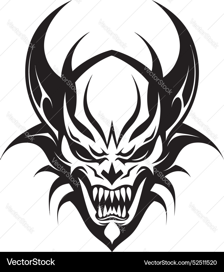 Infernal impression devilhead tattoo icon Vector Image
