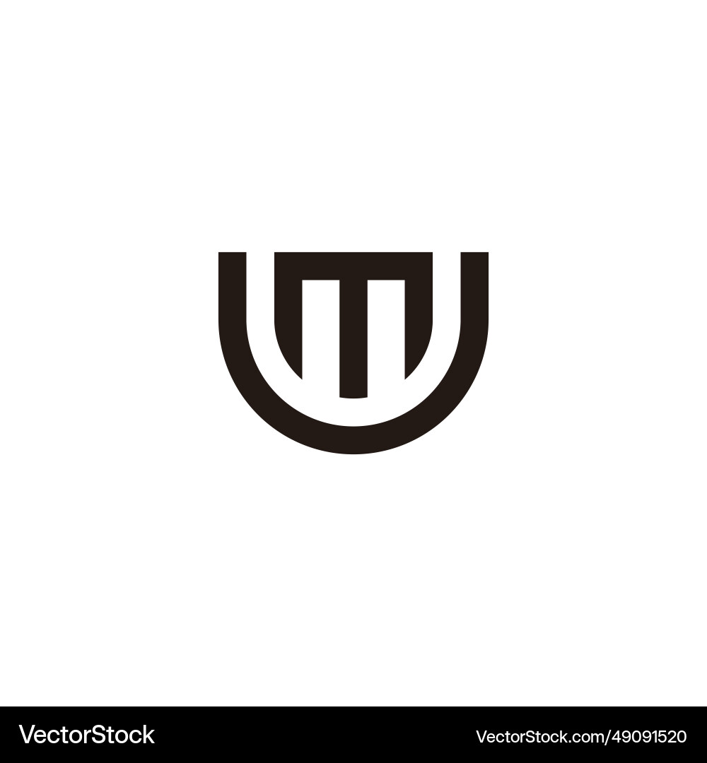 Letter mu stripes line geometric logo Royalty Free Vector