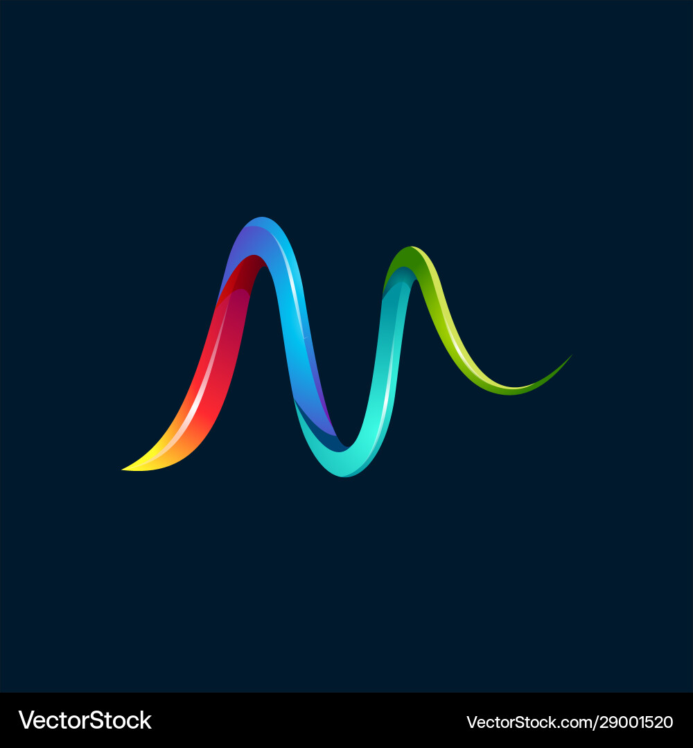 M letter colorful logo Royalty Free Vector Image