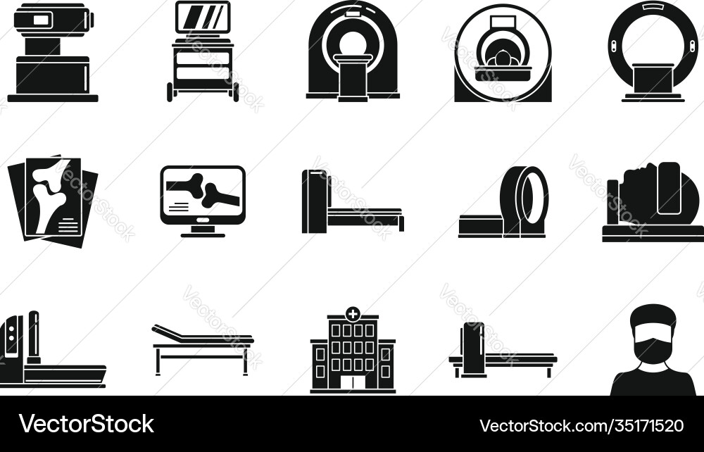 Medical MRI Icon Set Royalty Free Vector Image