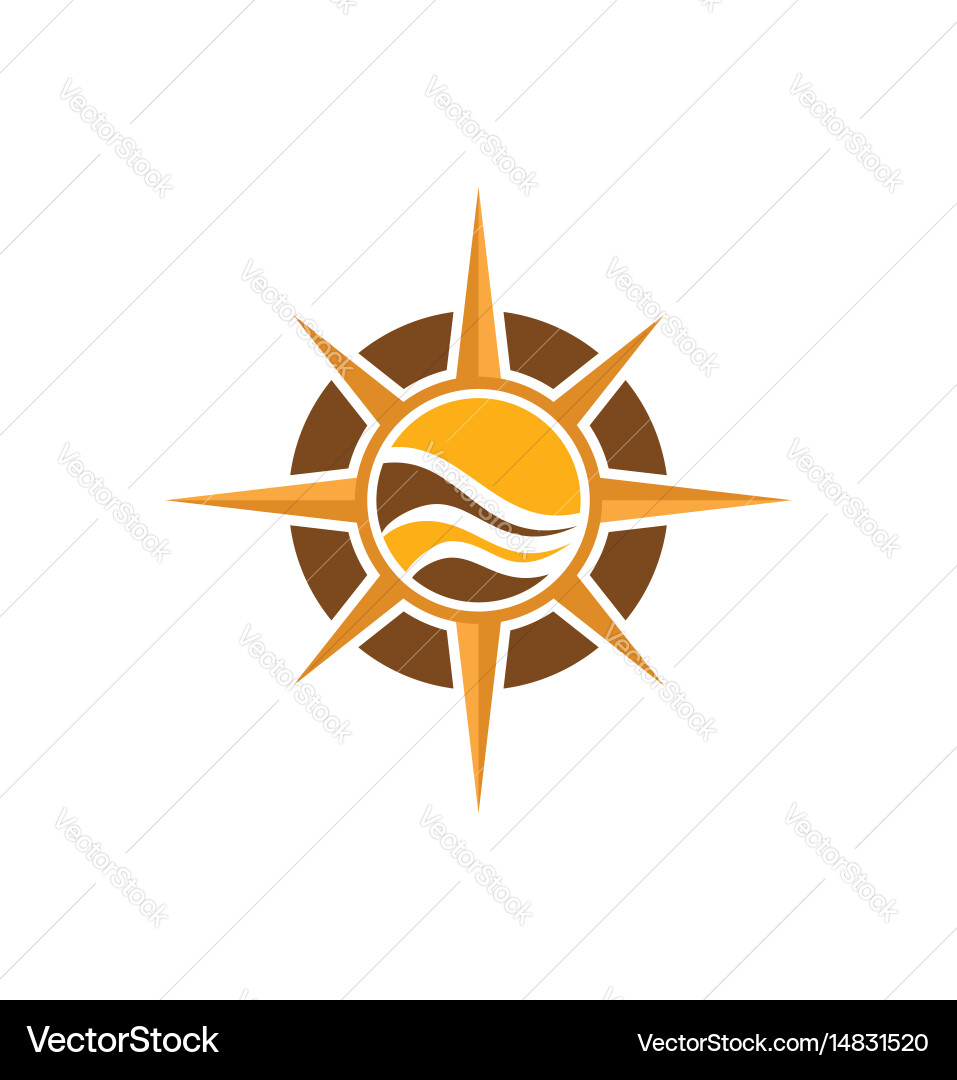 North star compass adventure logo Royalty Free Vector Image