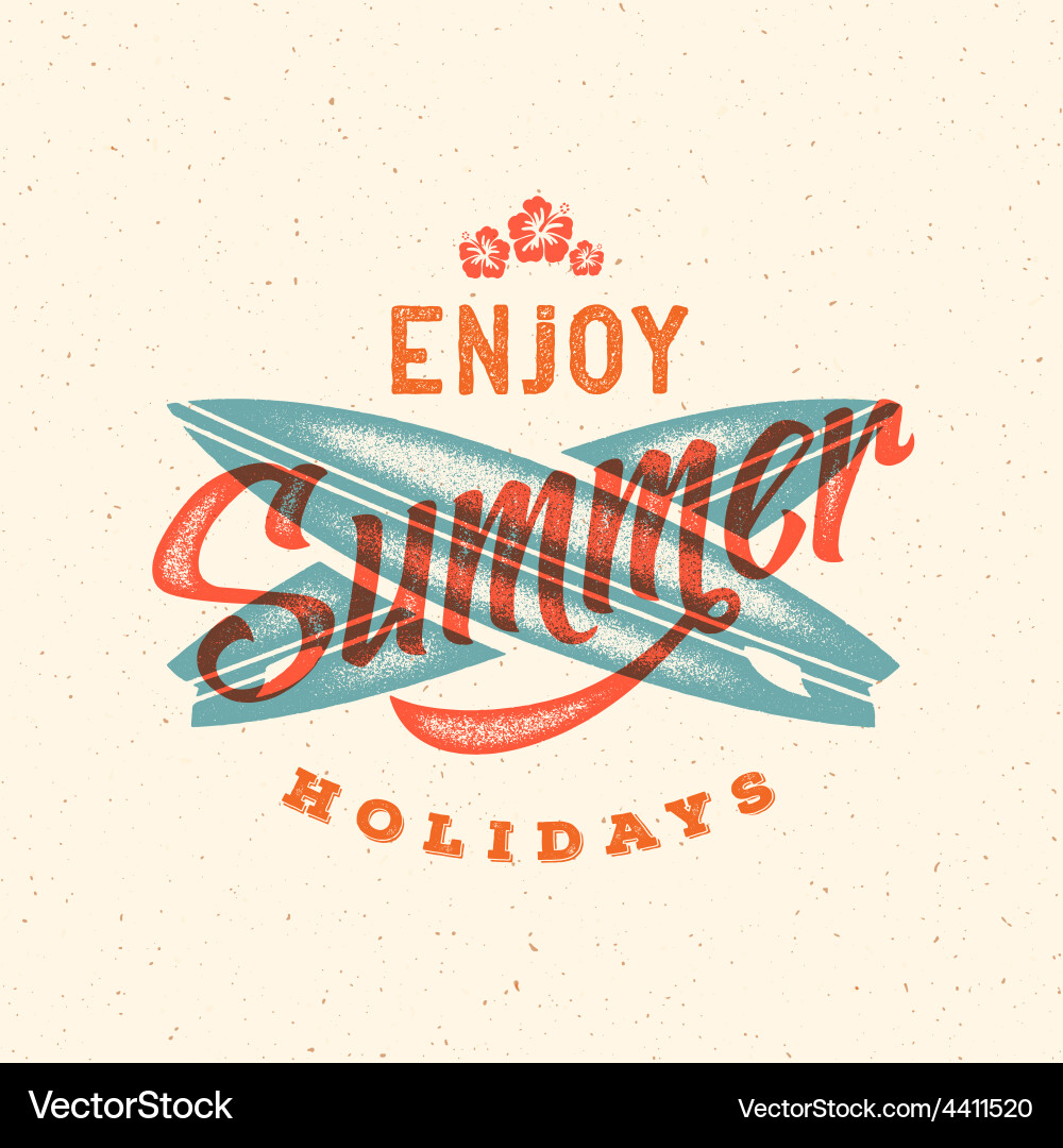 Retro style summer card emblem or a logo Vector Image