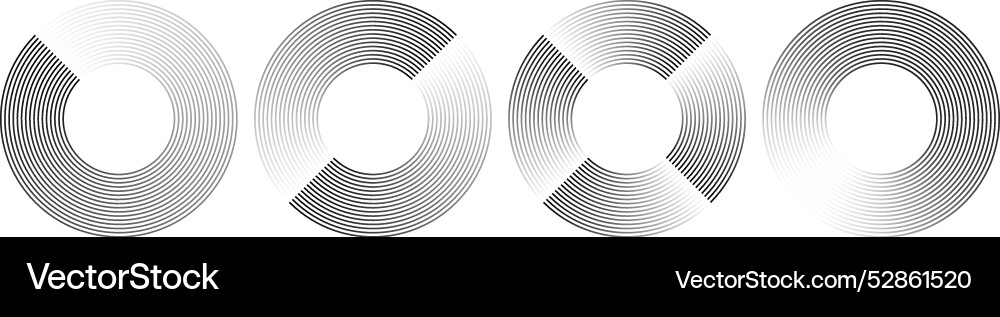 Round geometric stripes abstract circular Vector Image