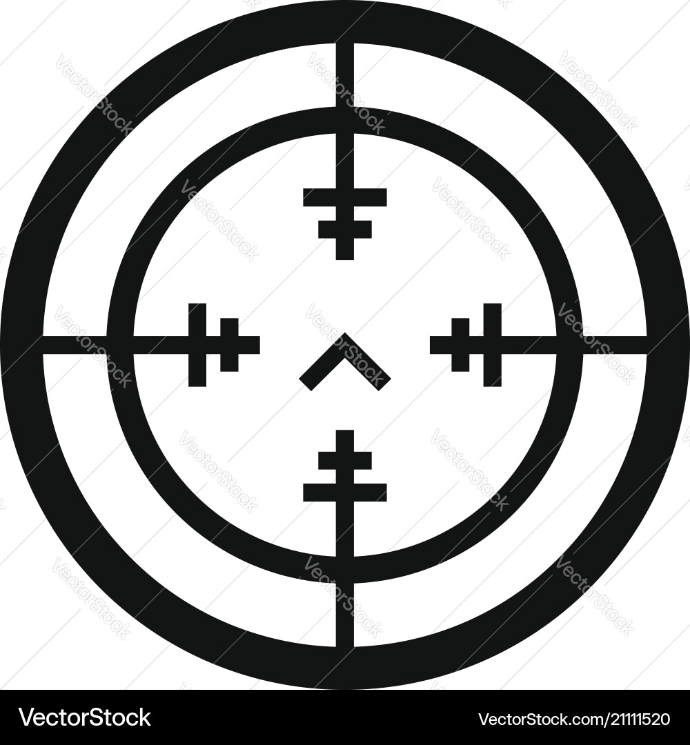 Sniper gun aim icon simple style Royalty Free Vector Image
