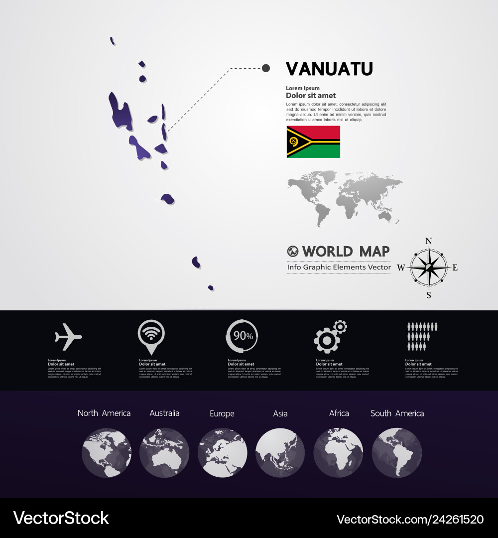 Vanuatu map Royalty Free Vector Image - VectorStock