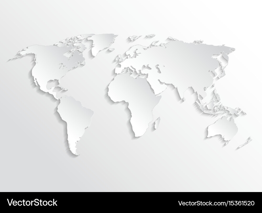 White paper earth 3d map template Royalty Free Vector Image