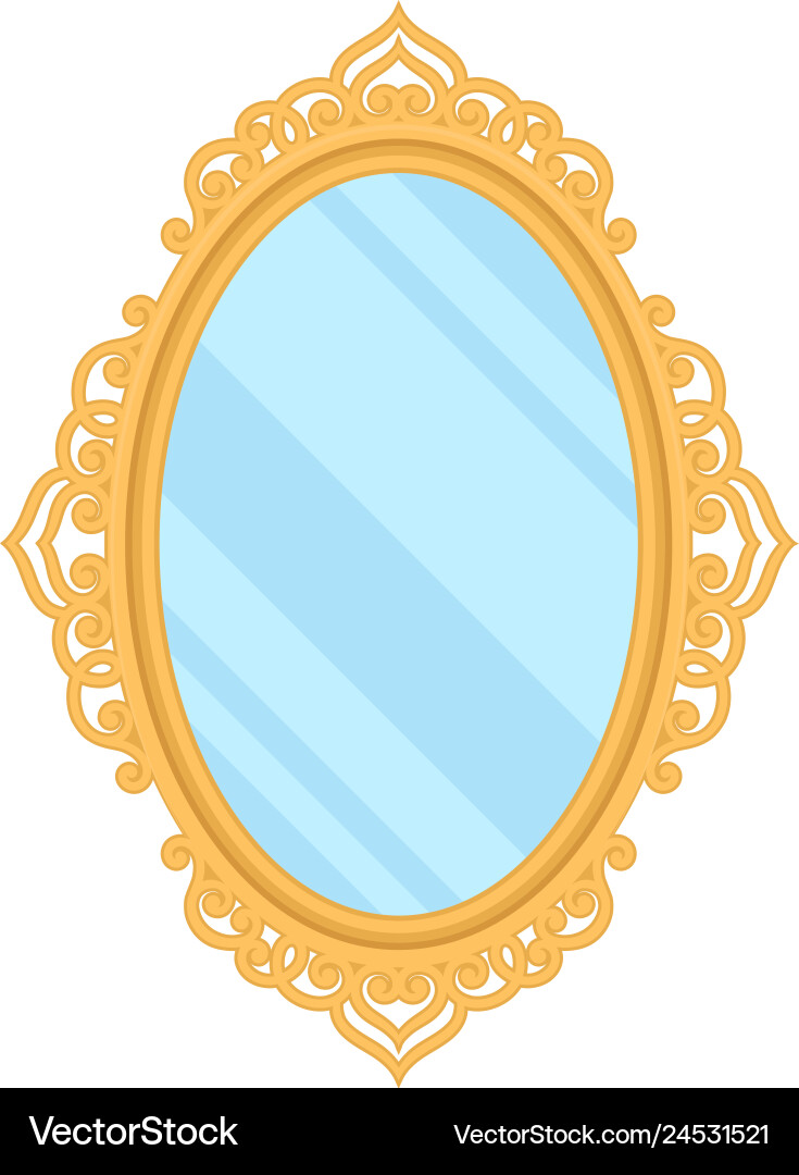 Antique mirror on white background Royalty Free Vector Image