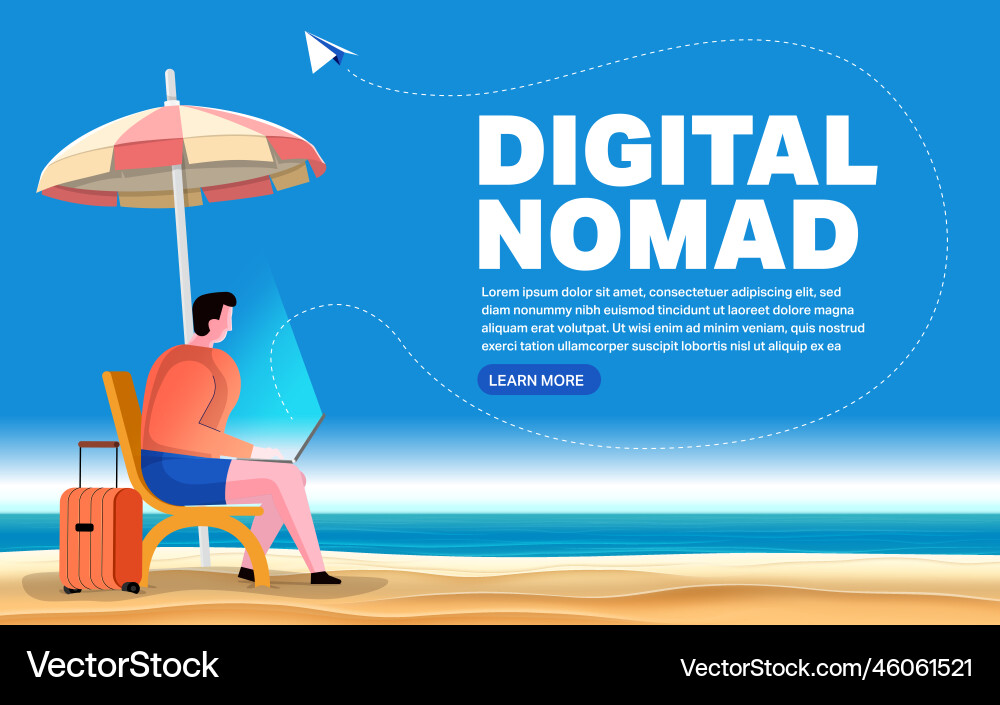 Digital nomad 01 Royalty Free Vector Image - VectorStock