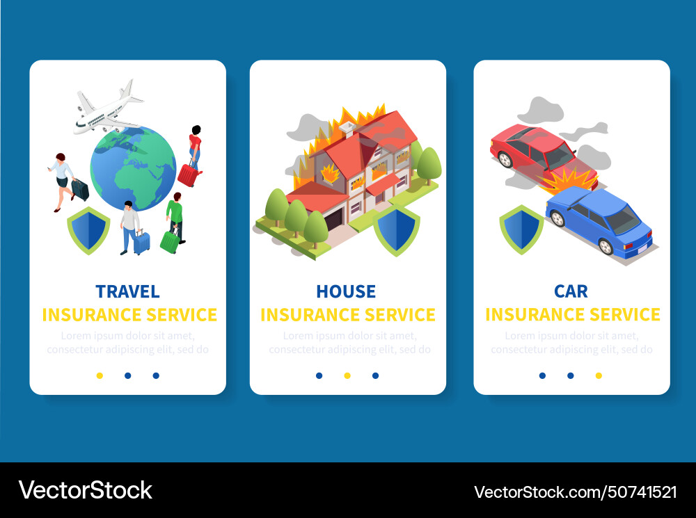 Insurance service vertical banners Royalty Free Vector Image