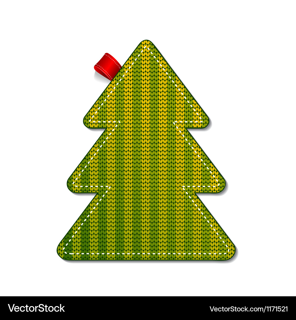 Knitted pine tree Royalty Free Vector Image - VectorStock