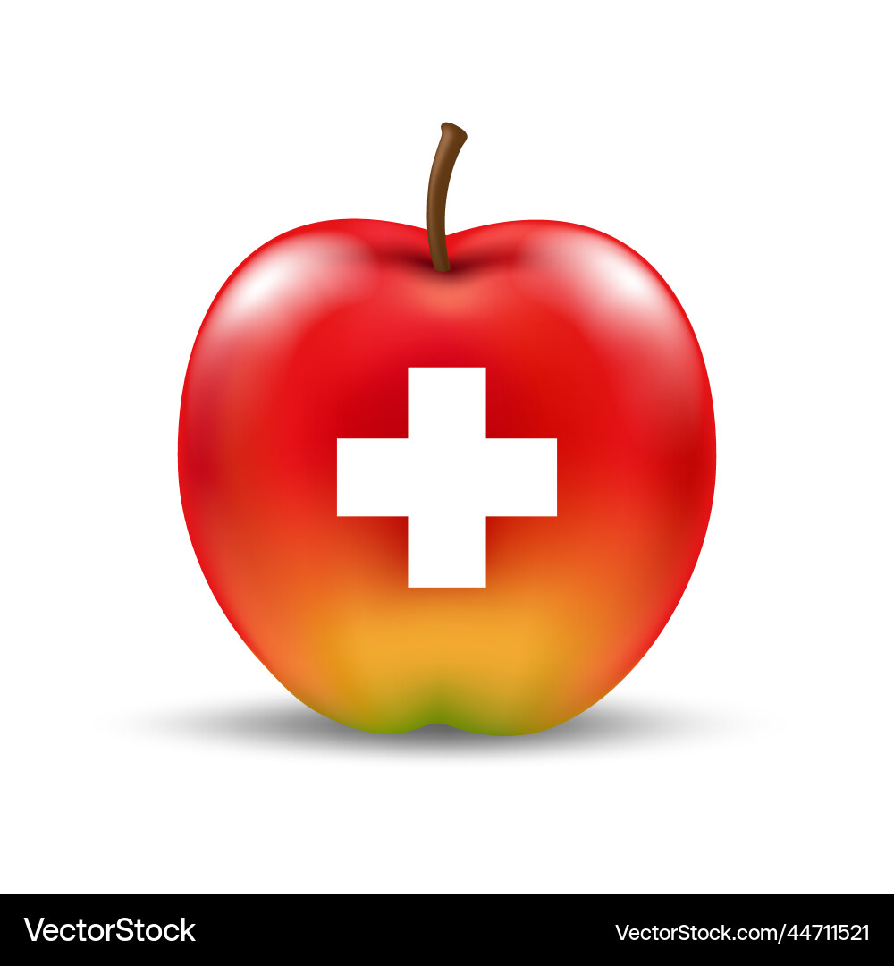 Medical cross apple Royalty Free Vector Image - VectorStock