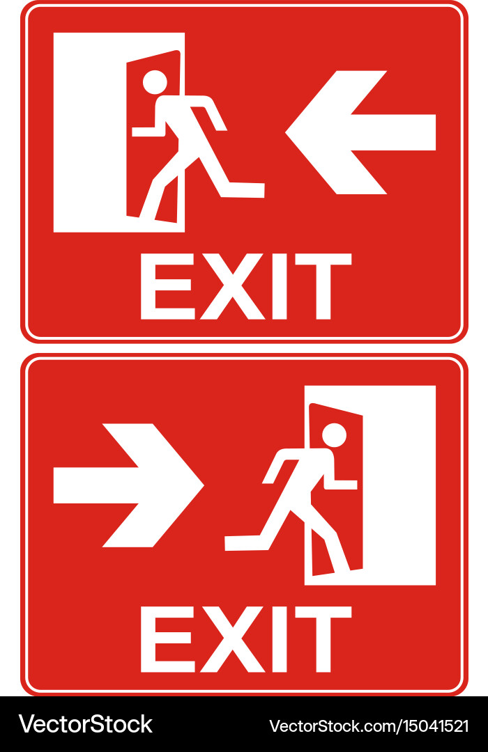 Red Emergency Exit Sign Royalty Free Vector Image