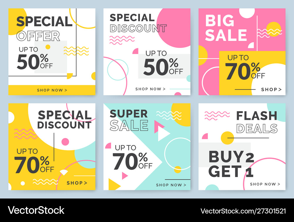 Sale & Discount Backgrounds - Promo Graphics Vector Image
