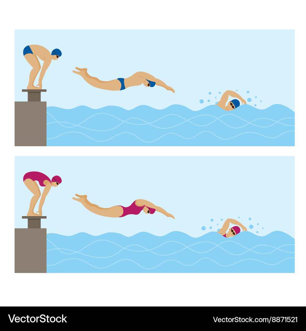 Sports athletes swimming Royalty Free Vector Image