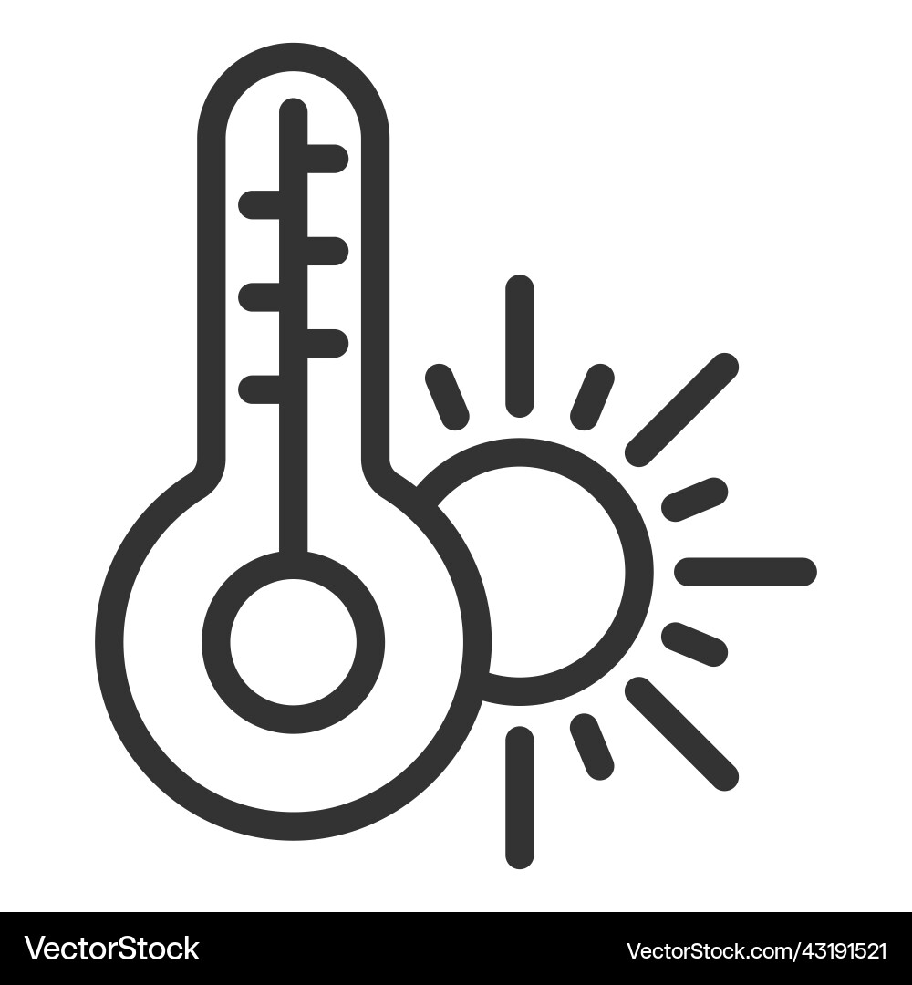 Thermometer and sun Royalty Free Vector Image - VectorStock
