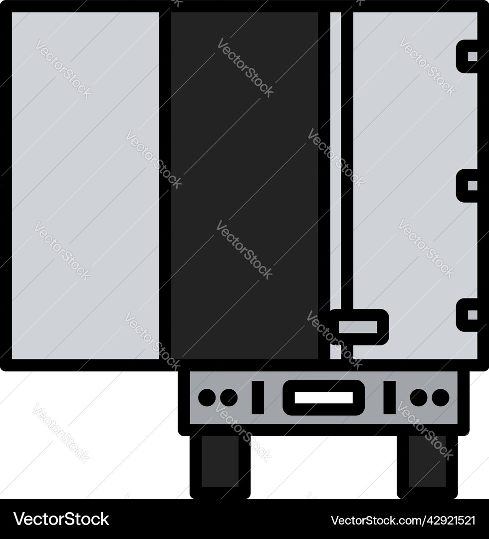 Truck trailer rear view icon Royalty Free Vector Image
