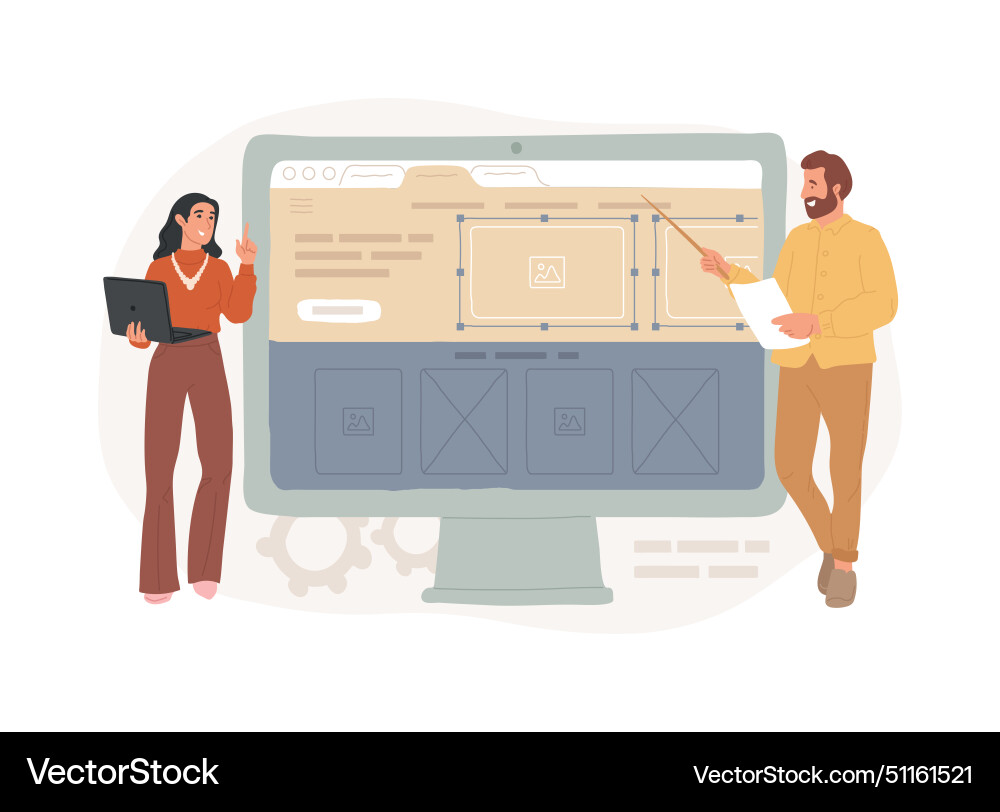 Wireframe isolated concept Royalty Free Vector Image