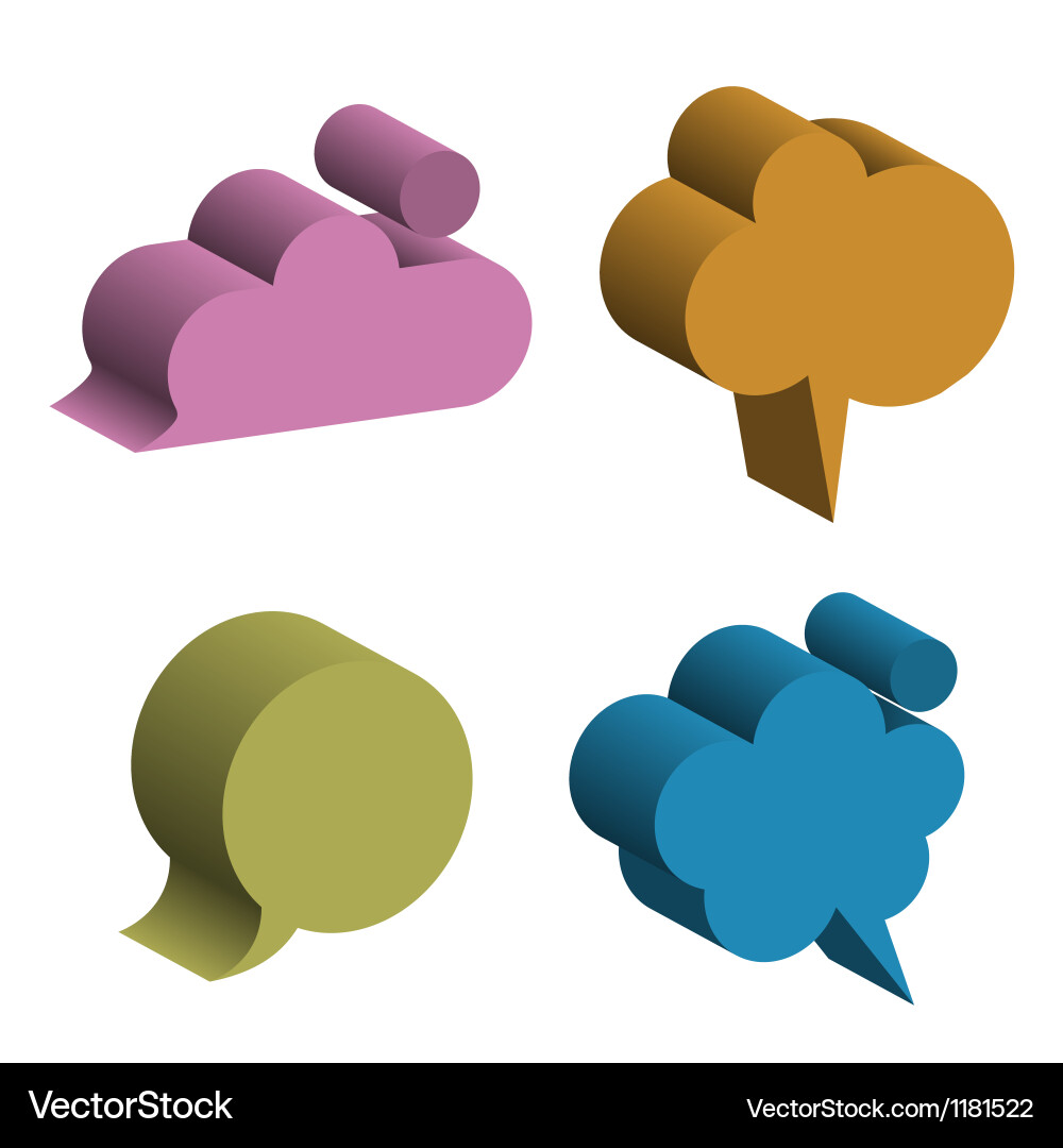 3d speech bubbles Royalty Free Vector Image - VectorStock