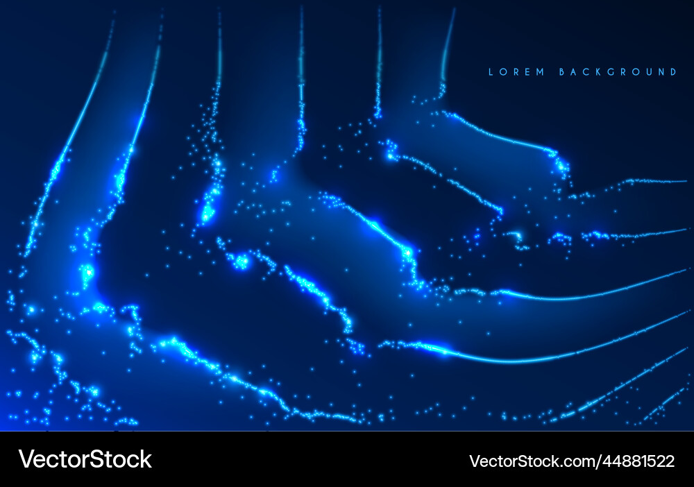 Abstract blue particles wave background Royalty Free Vector