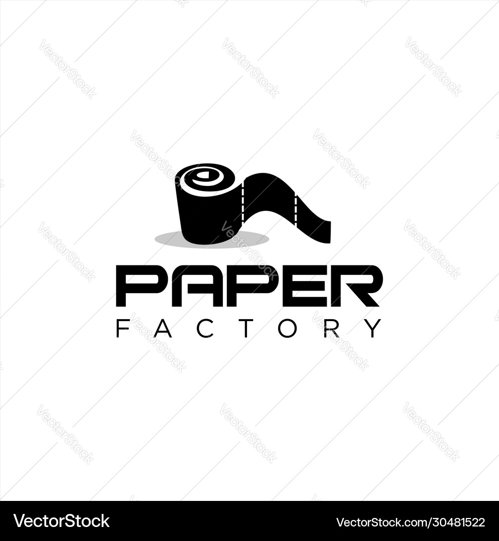 Abstract paper roll logo design silhouette black Vector Image