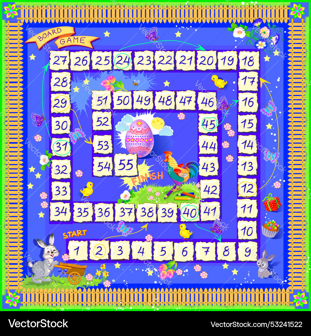 Board game for little children with a dice spring Vector Image
