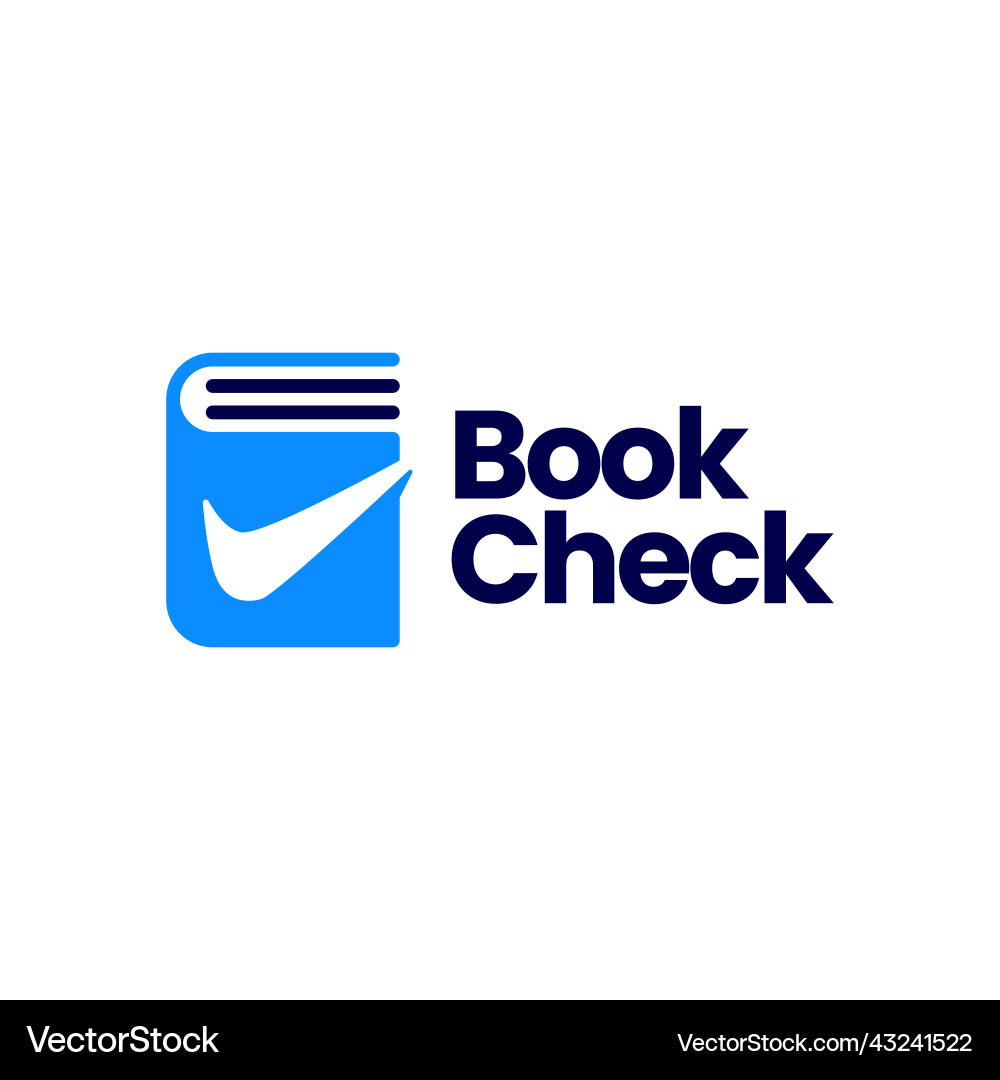 Book check mark logo icon Royalty Free Vector Image