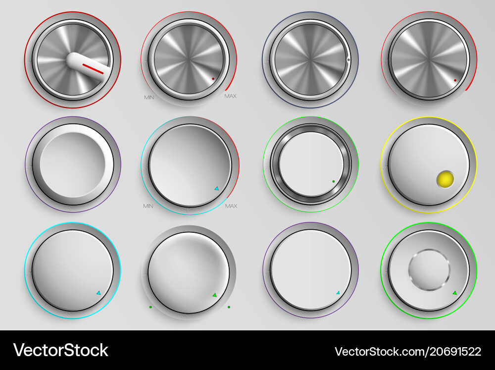 Buttons reality volume control Royalty Free Vector Image