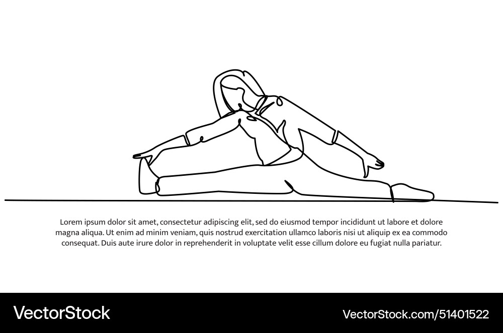 Continuous one line design of stretching Vector Image