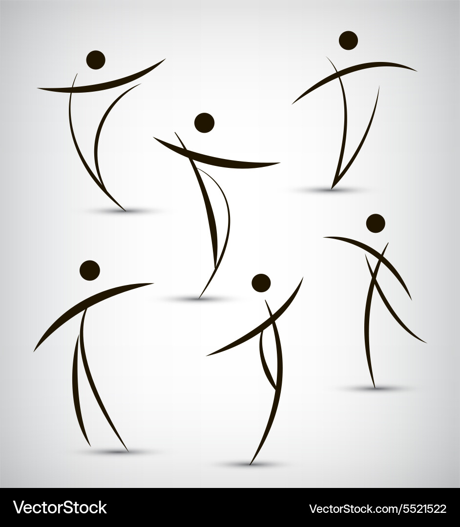 Dynamic Line Figures - Sport & Movement Vector Image