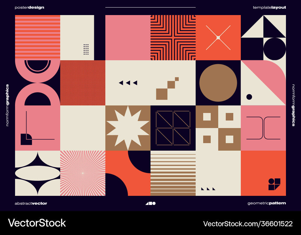 Geometric Abstract Poster Layout Royalty Free Vector Image
