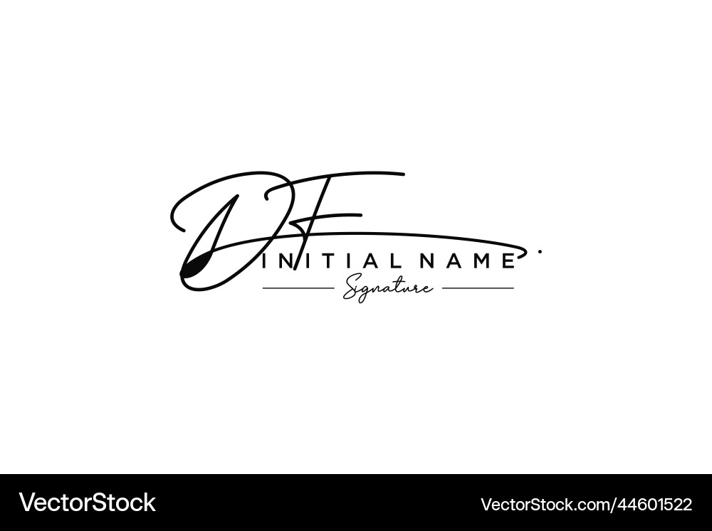 Initial df signature logo template hand drawn Vector Image