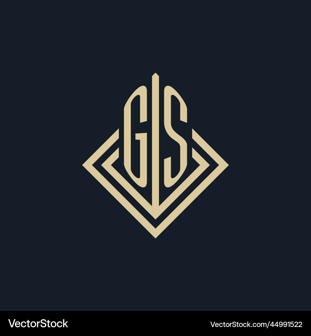 Initials gs logo rhombus lines shape style luxury Vector Image