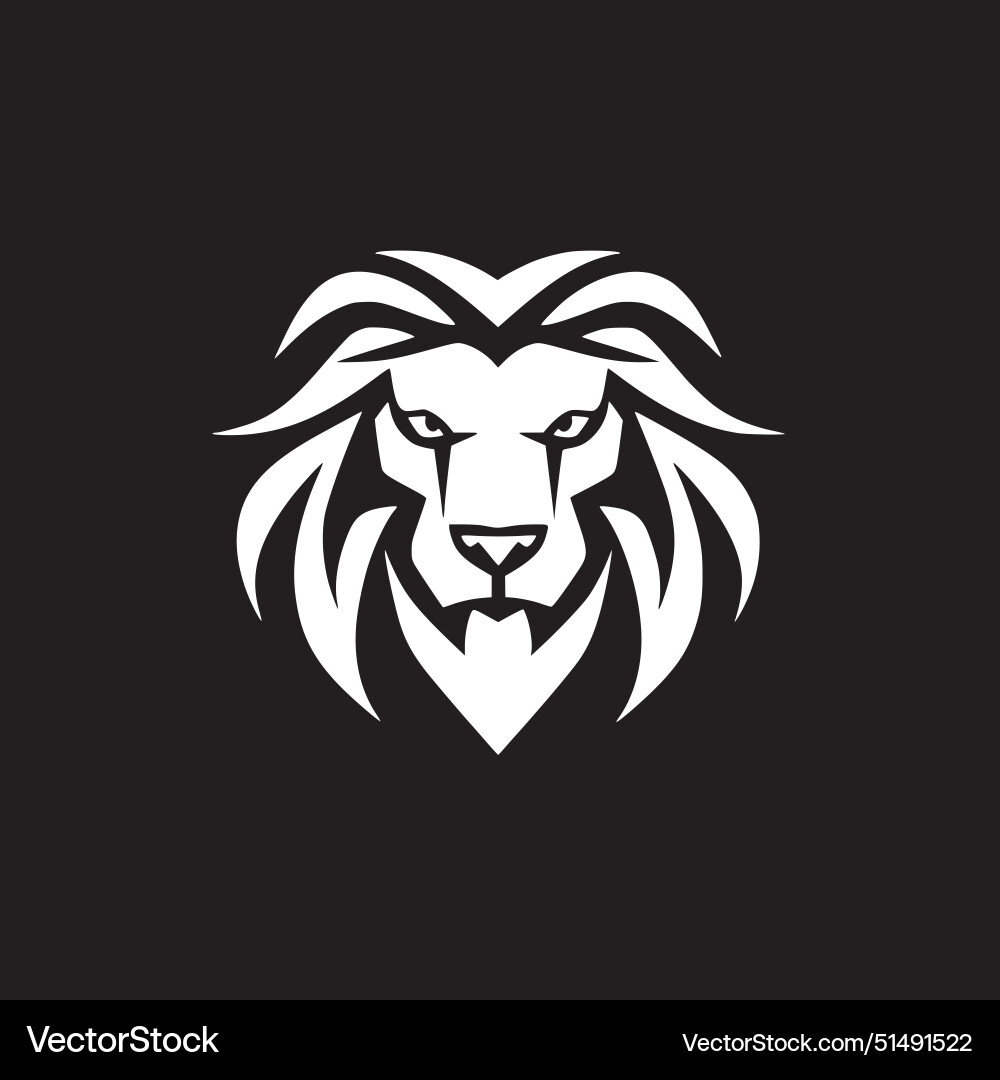 Lion - black and white Royalty Free Vector Image