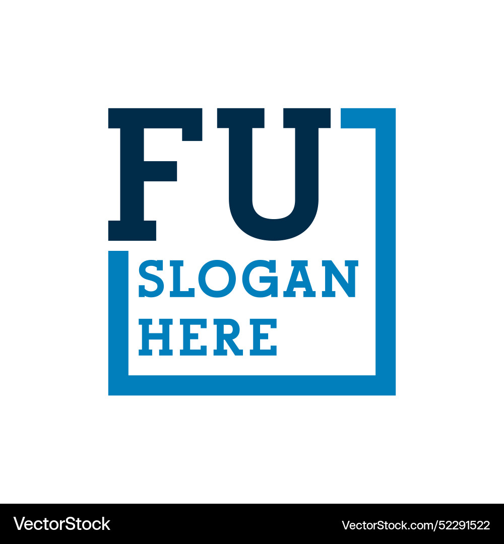 Minimal initials logo letters f and u fu initial Vector Image