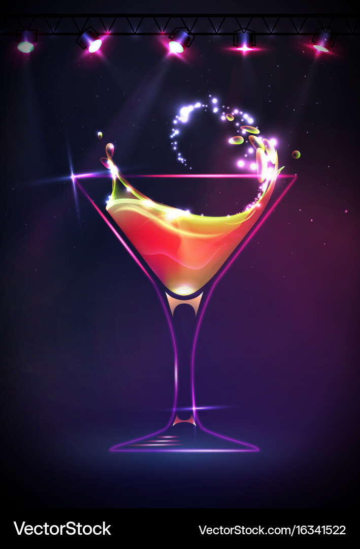 Retro Disco Cocktail Background Royalty Free Vector Image