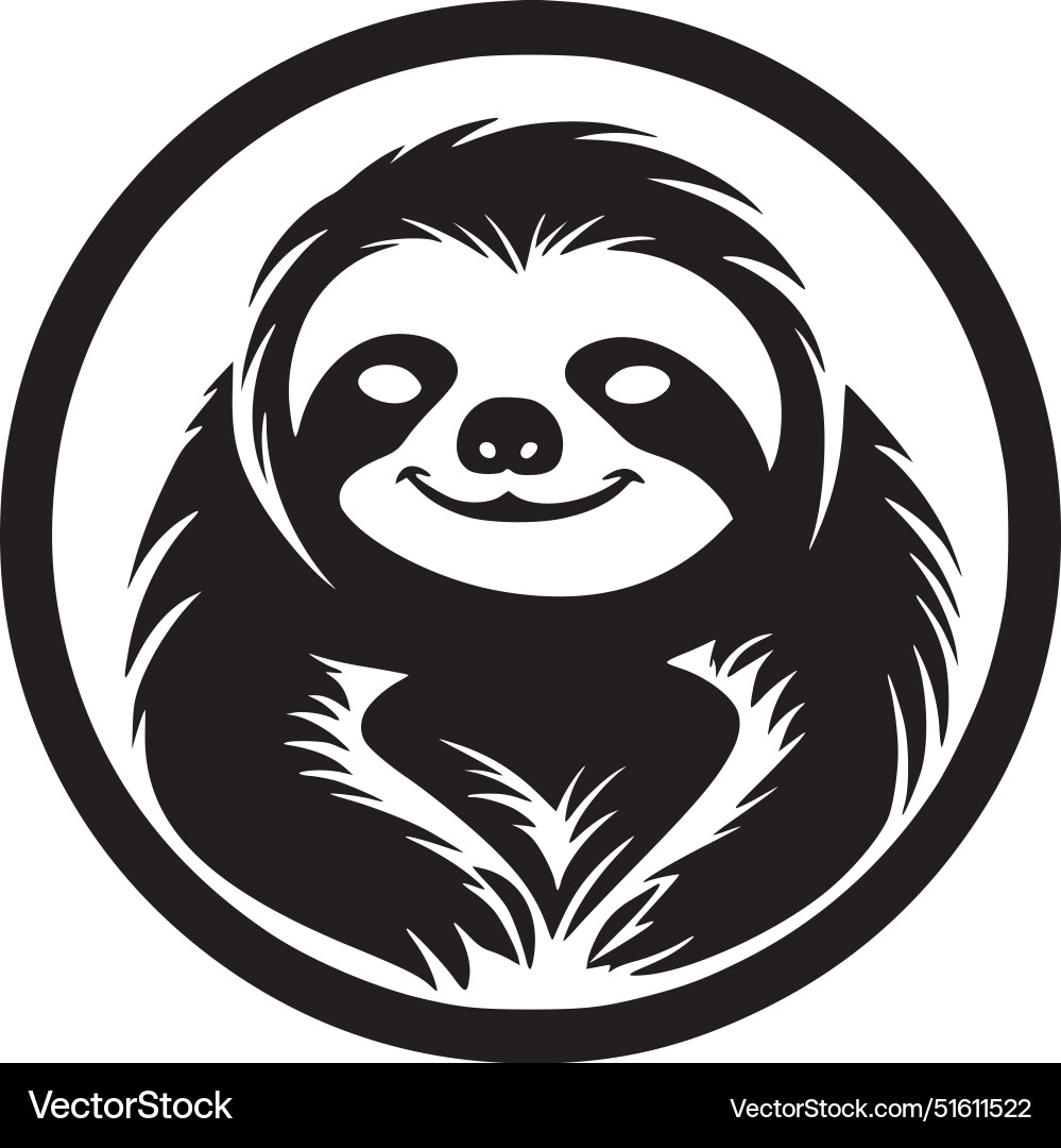 Sloth - minimalist and simple silhouette Vector Image