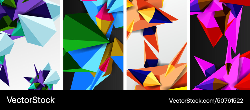 Triangle abstract concepts poster set Royalty Free Vector