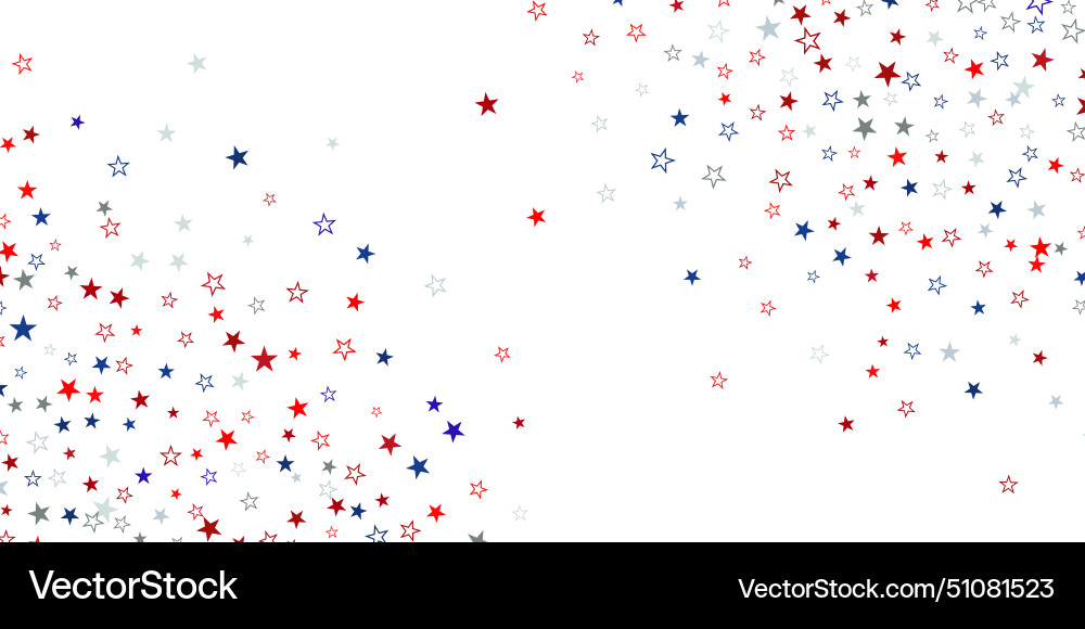 Abstract starry banner design in red white Vector Image