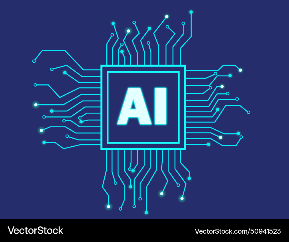 Ai technology with path artificial intelligence Vector Image