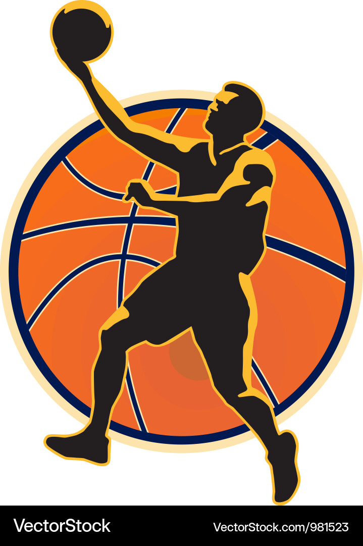 Basketball player lay up ball Royalty Free Vector Image