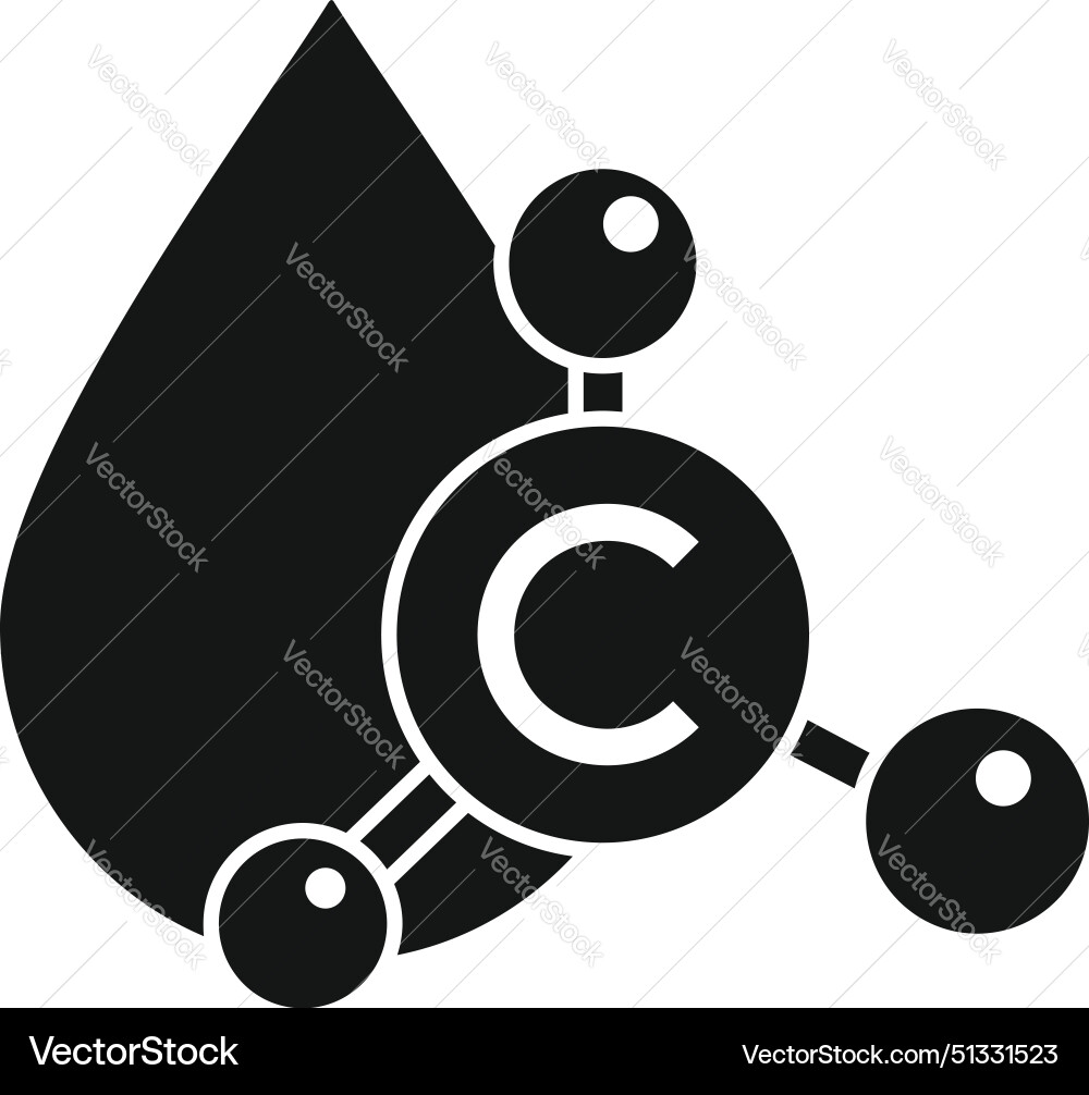 Black and white water molecule icon Royalty Free Vector