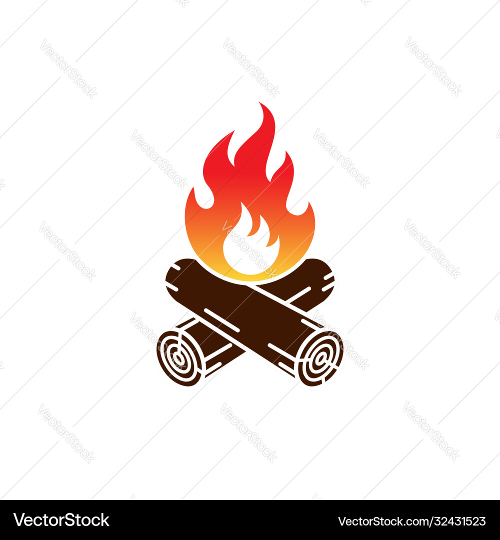 Campfire colored Royalty Free Vector Image - VectorStock