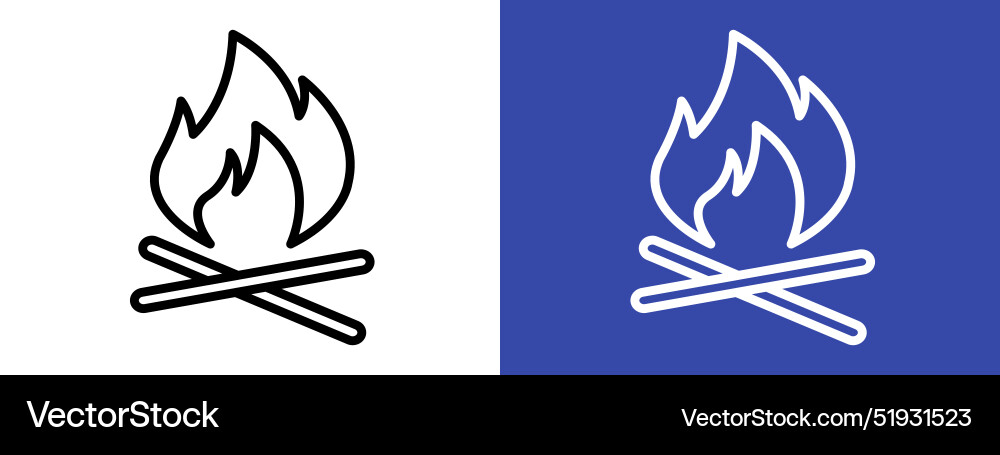Campfire icon ideal for outdoor adventure Vector Image