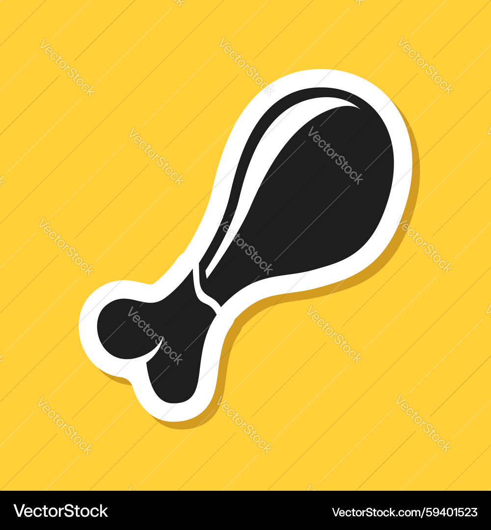 Chicken Leg Sticker - Fast Food Icon – Royalty-Free Vector | VectorStock